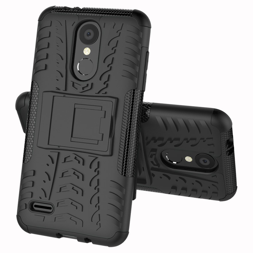 Dual Layer Rugged Tough Case for LG K9 (Black)